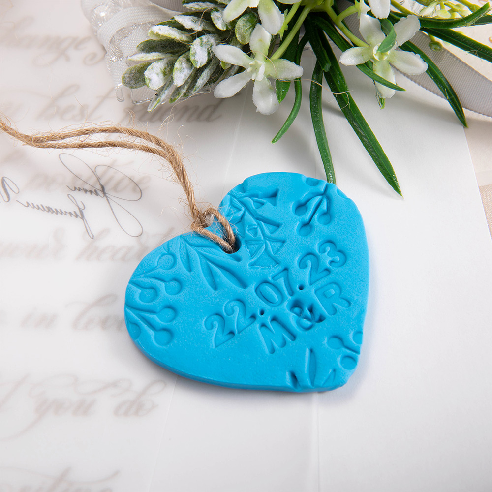 Personalized Something Blue Bouquet Charm Handmade Clay Charm with ...