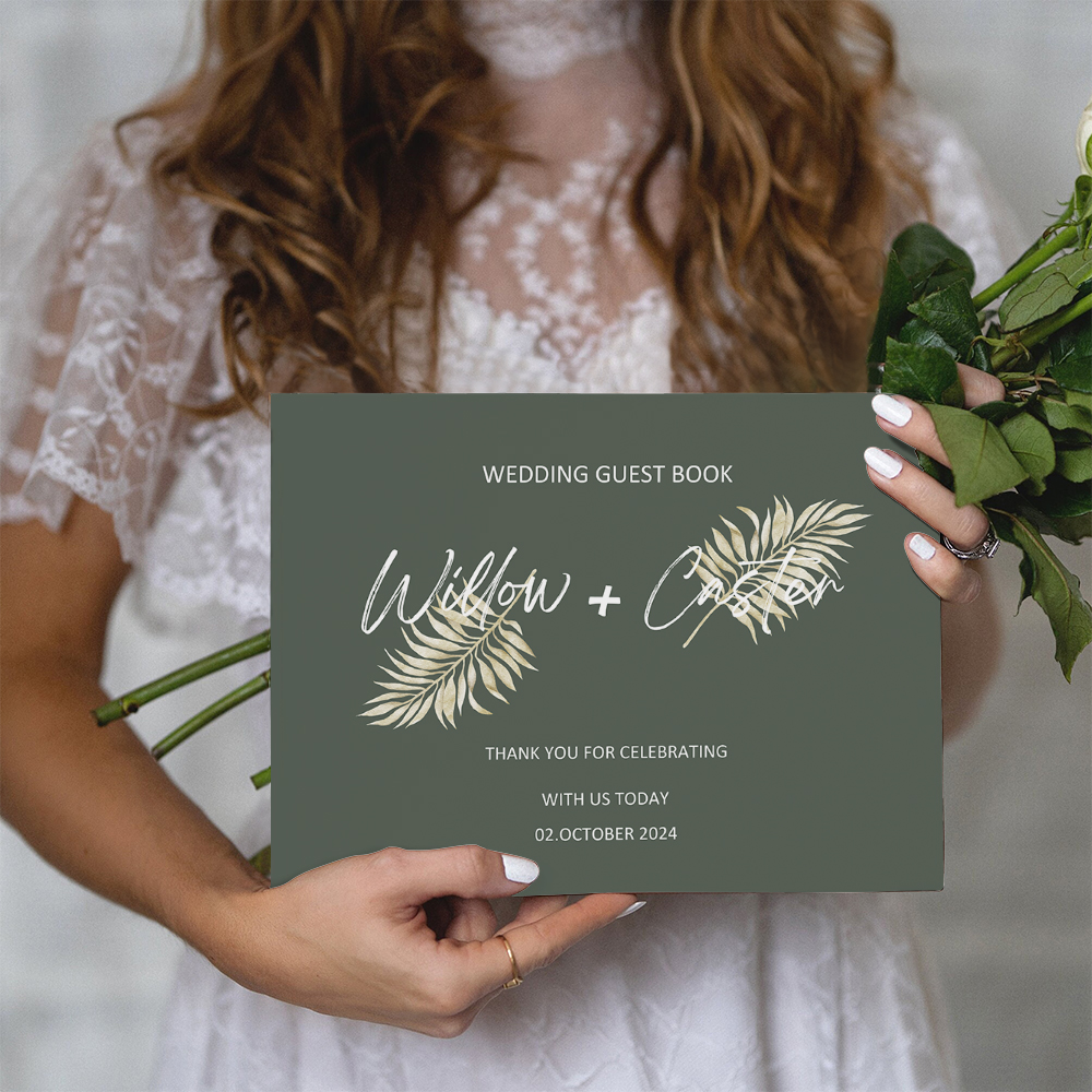 Personalised Bohemia Wedding Guestbook Photobook Rustic Hardcover ...