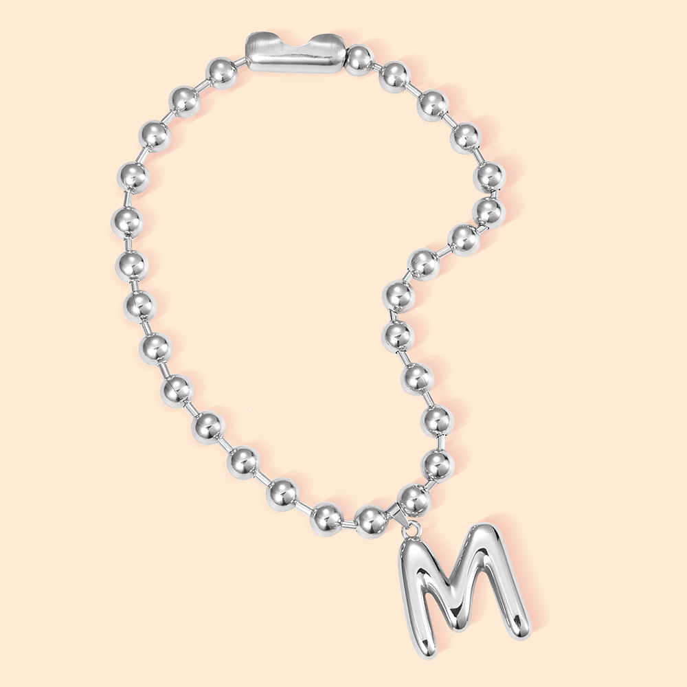 Personalized Unisex Oversized Bubble Initial Ball Chain Necklace Father ...