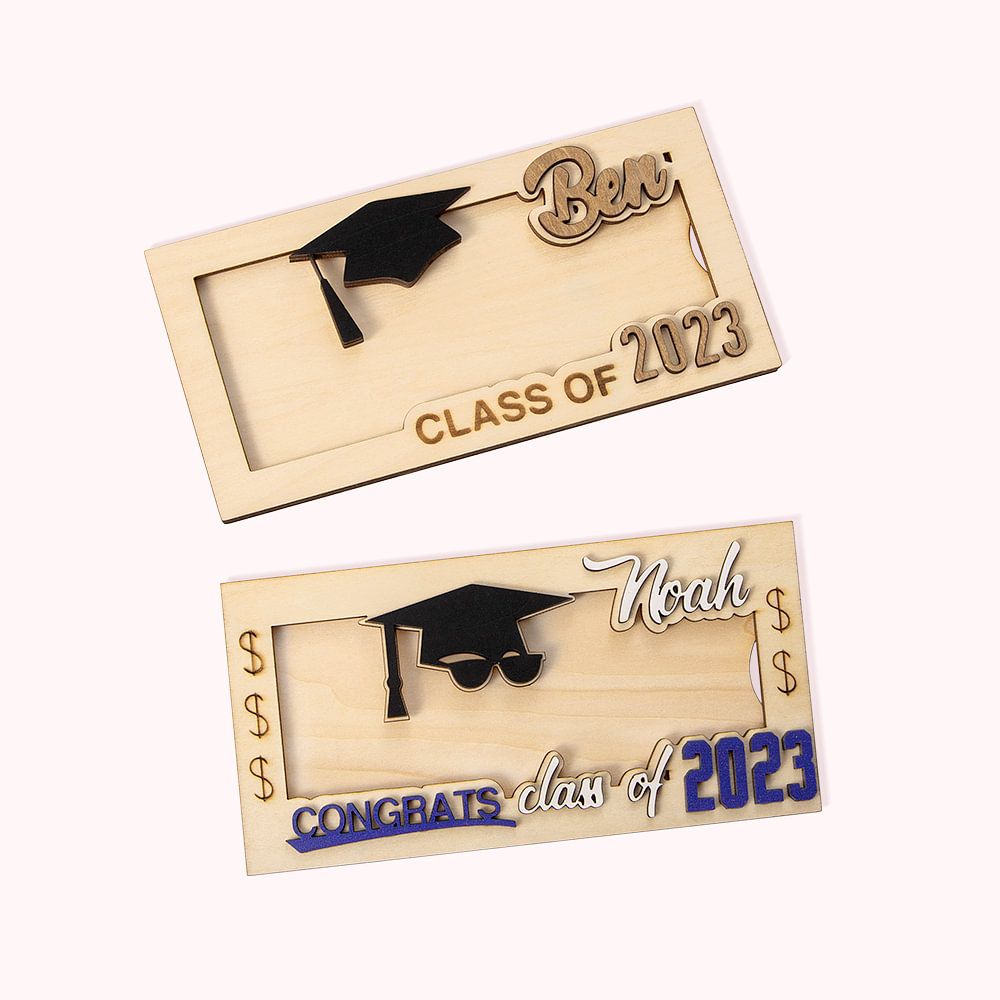 Personalized Laser-Cut Graduation Wooden Cash Holder Money Gift for ...