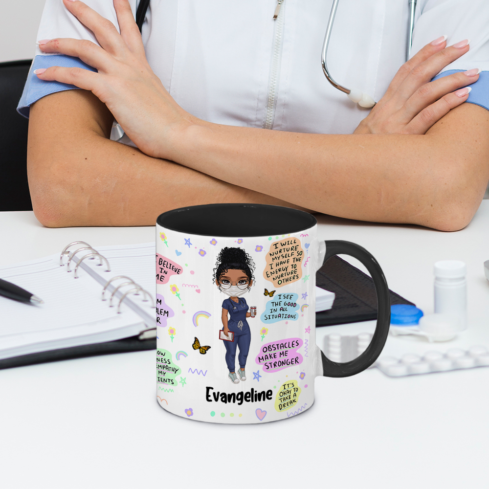 Personalised Nurse Daily Affirmations 11oz Inside Colour Ceramic Mug ...