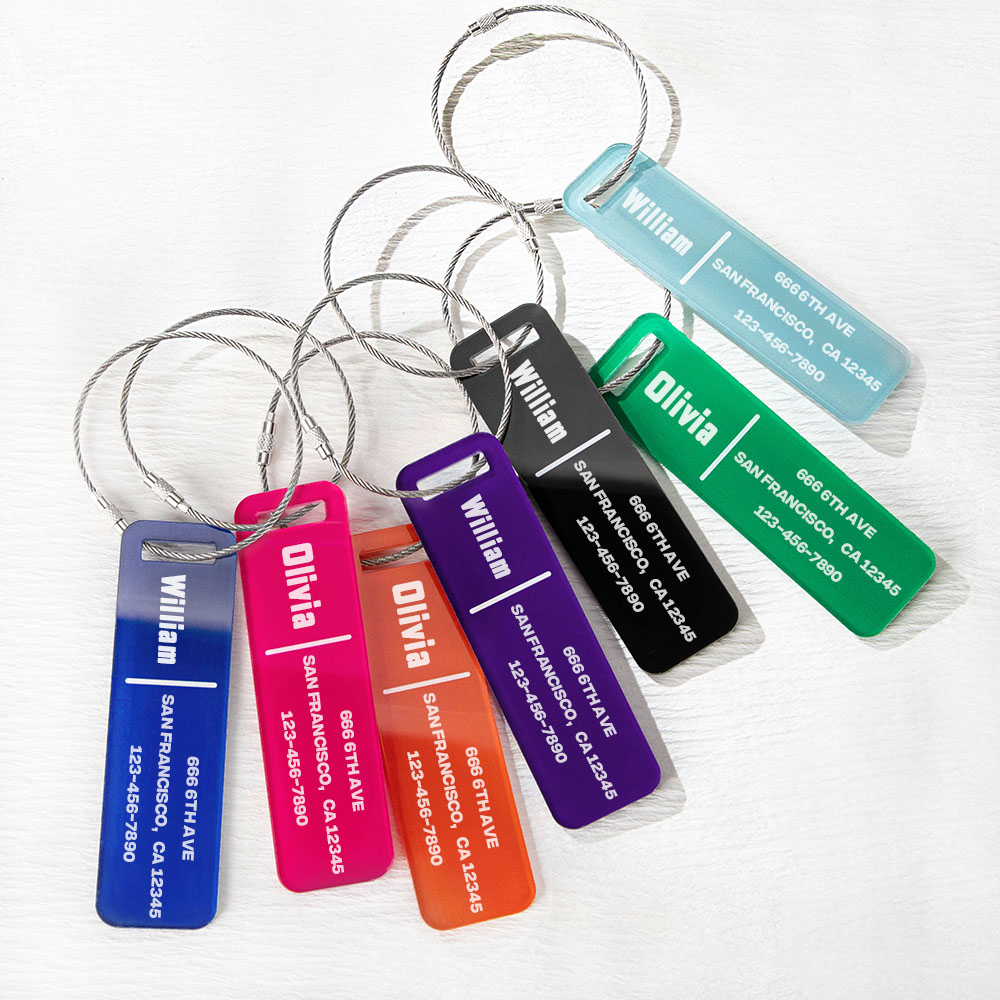 Personalized Multicolor Acrylic Luggage Bag Tag with Identification ...