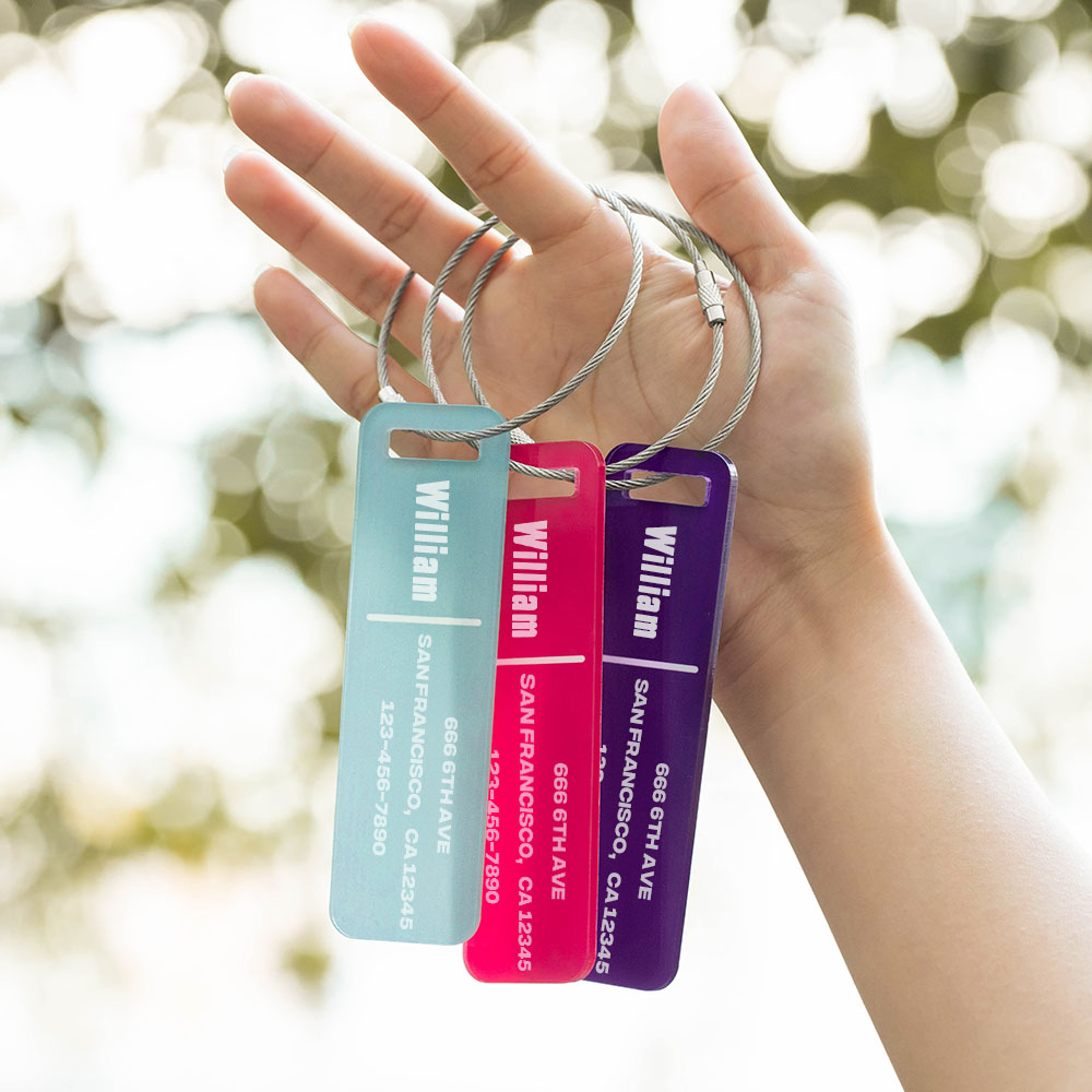 Personalized Multicolor Acrylic Luggage Bag Tag with Identification ...