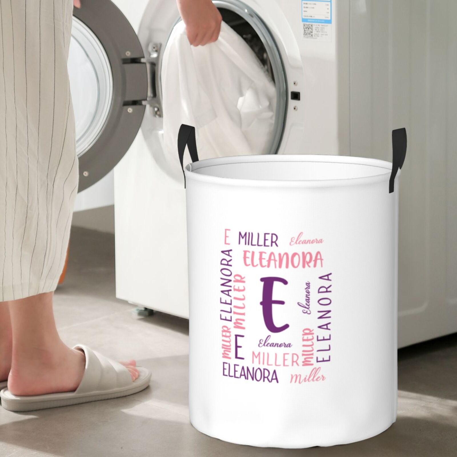 Personalized Name Toy Storage Basket Laundry Basket with Handle ...