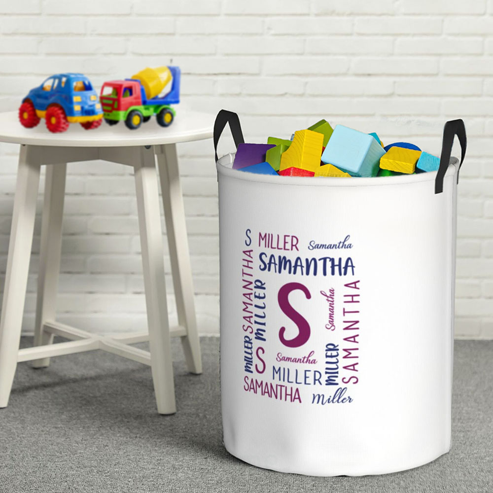Personalized Name Toy Storage Basket Laundry Basket with Handle ...