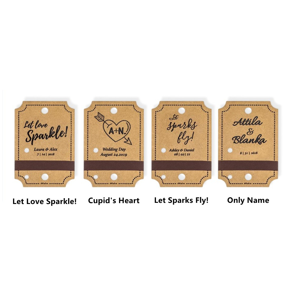 Personalized Rustic Sparkler Tags Wedding Send-Off Tags with Match ...