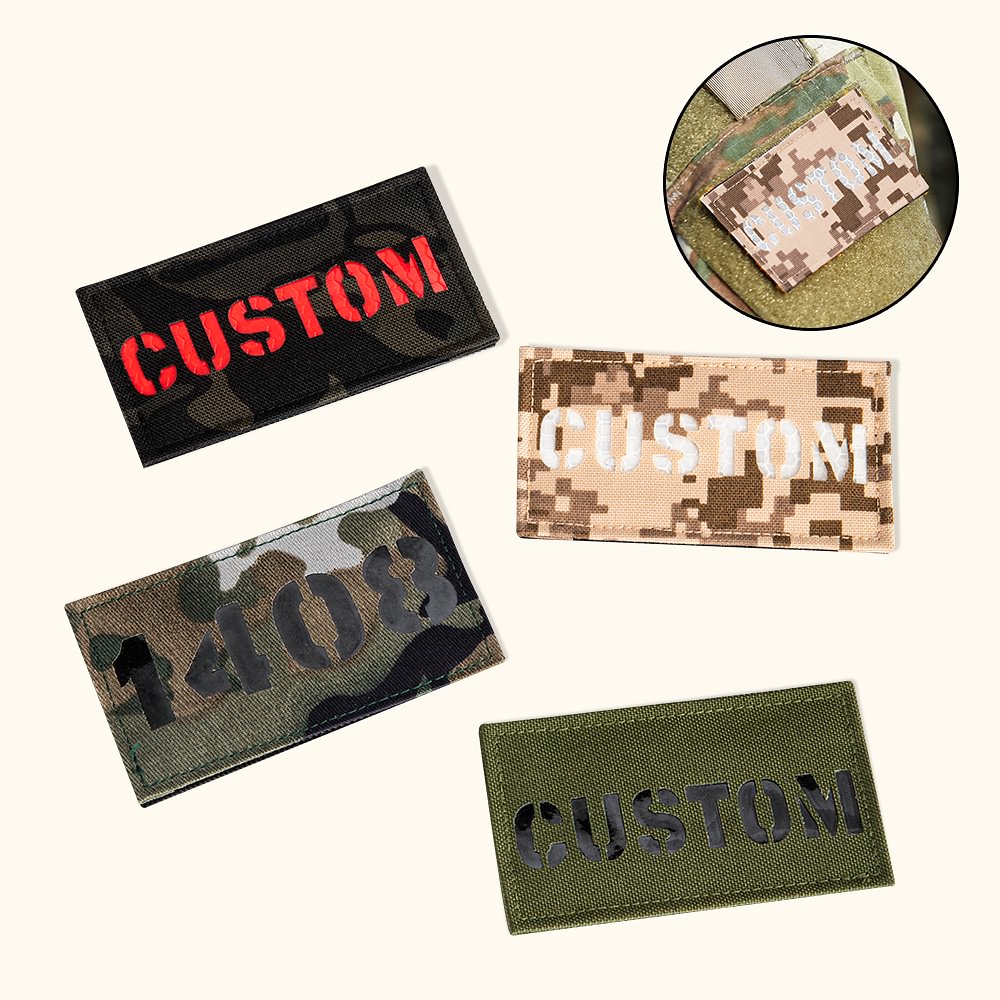 Personalised Military Patch Tactical Combat ID Patch Reflective Hook and Loop 2in × 3.5in - CALLIE