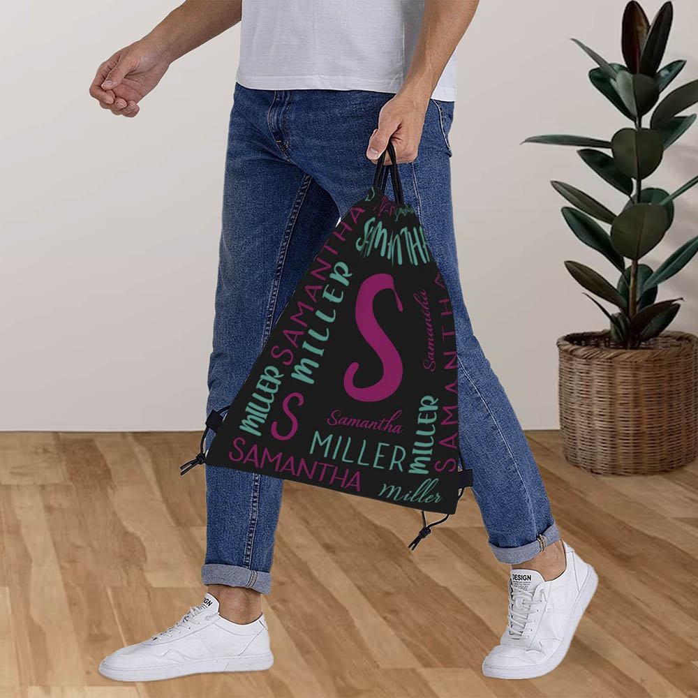 Personalized Drawstring Backpack Water Resistant String Bag with Name ...