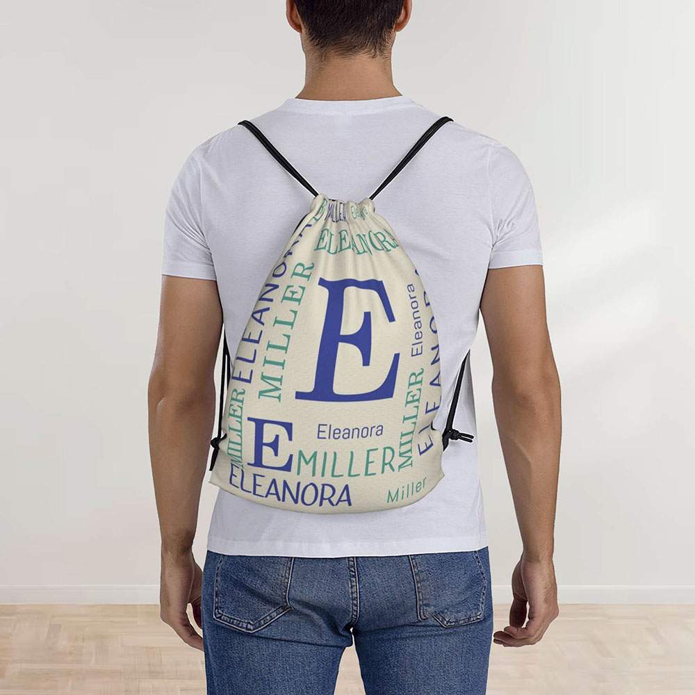 Personalized Drawstring Backpack Water Resistant String Bag with Name ...