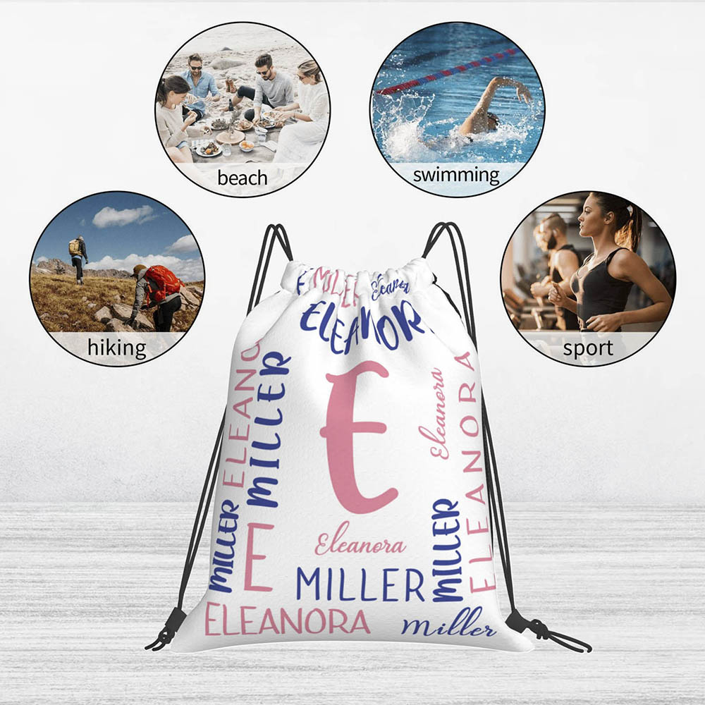 Personalized Drawstring Backpack Water Resistant String Bag with Name ...
