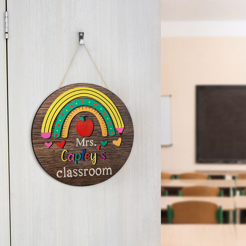Personalized Rainbow Door Sign with Name Classroom Decoration Teacher ...