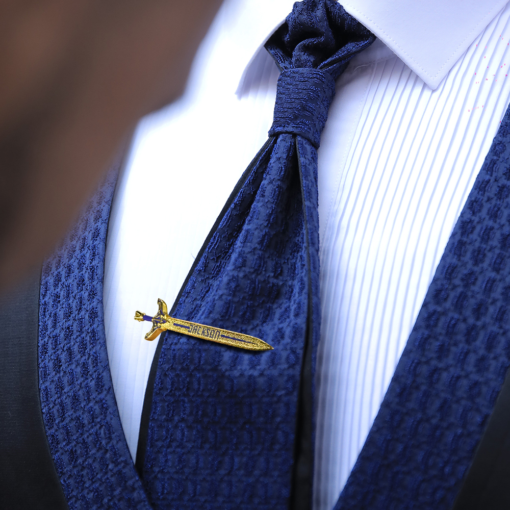 Personalized Knight Style Cufflinks and Tie Clip Set Brass Vintage Suit ...