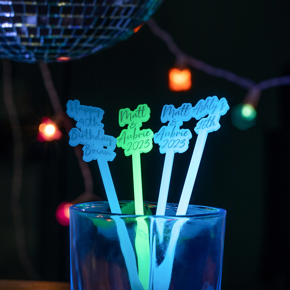 Personalized Luminous Stirring Stick for Wedding Birthday Graduation ...