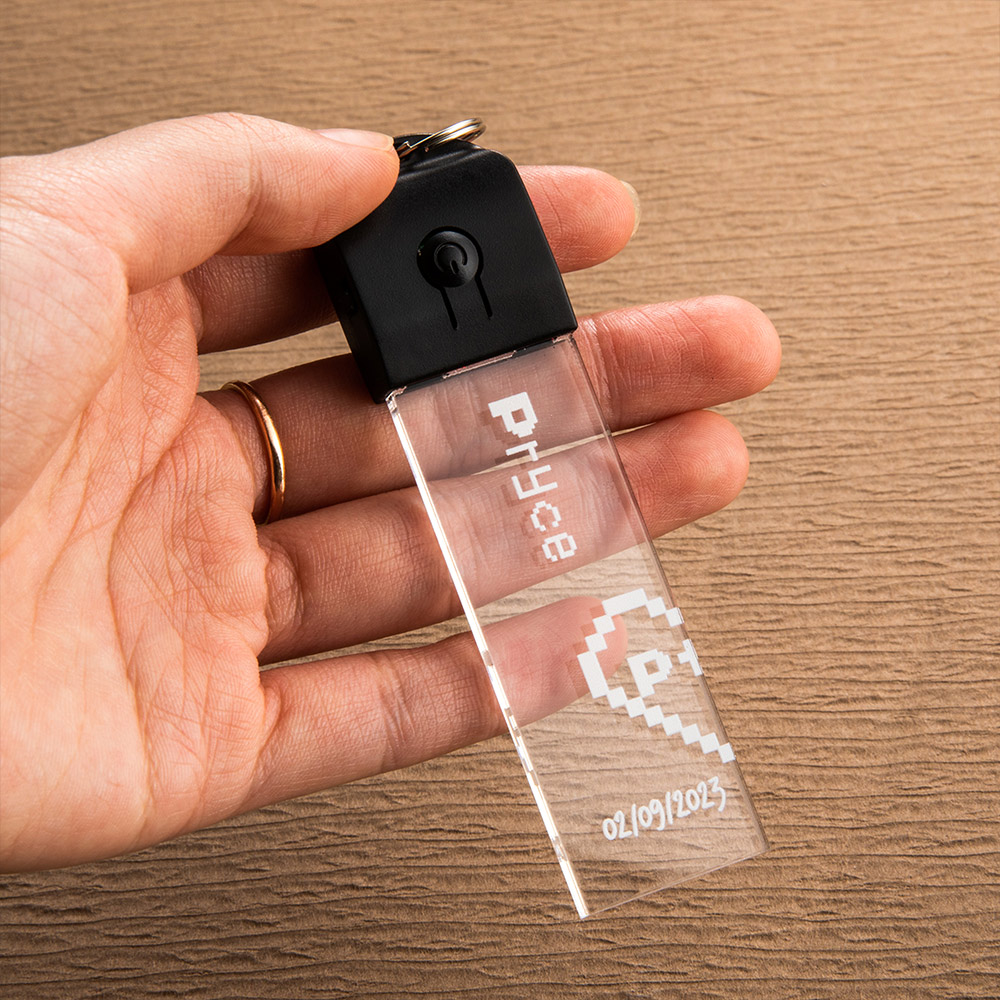 Personalized Pair of LED Gamer Couple Keychain Romantic Keyring Set ...