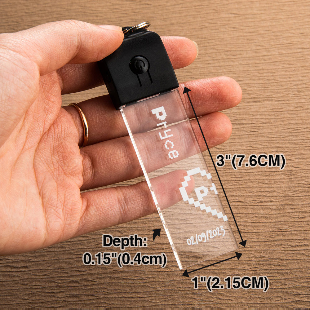 Personalized Pair of LED Gamer Couple Keychain Romantic Keyring Set ...