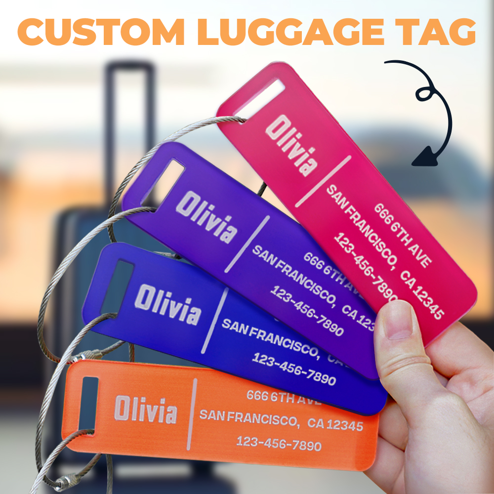Personalized Multicolor Acrylic Luggage Bag Tag with Identification ...