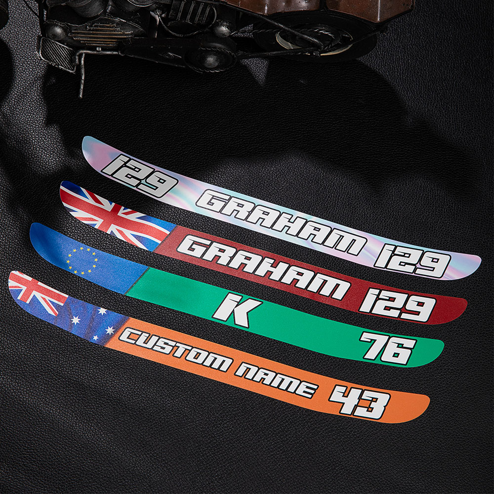 Personalized Set of 2 Motorcycle Helmet Visor Stickers with Name Number ...