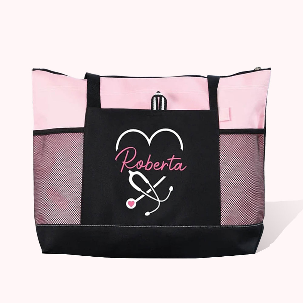 Personalized Canva Nurse Tote Bag with Zipper Nurse Week Appreciation ...