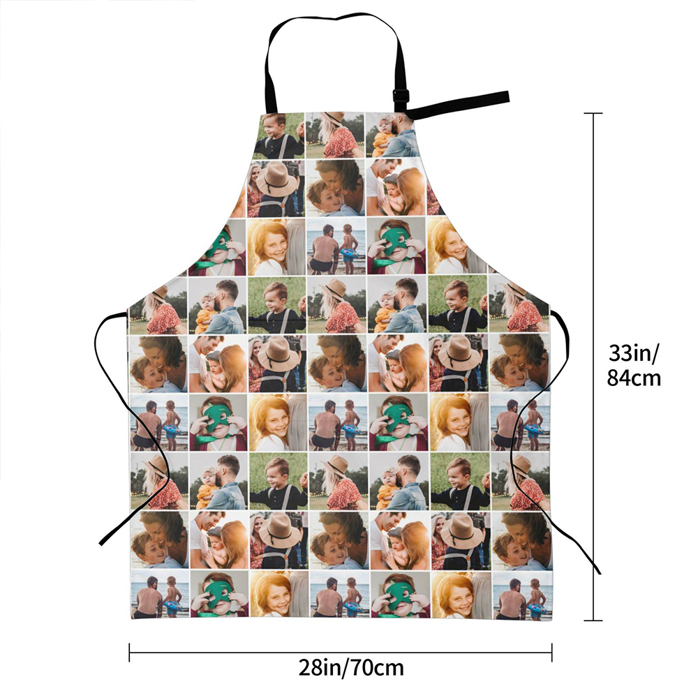 Personalized Waterproof 9 Photos Collage Apron with Front Pockets ...
