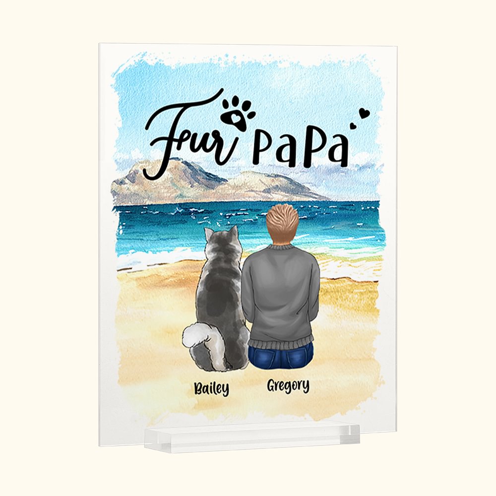 Personalized Fur Papa Acrylic Plaque Home Decoration Birthday Christmas ...