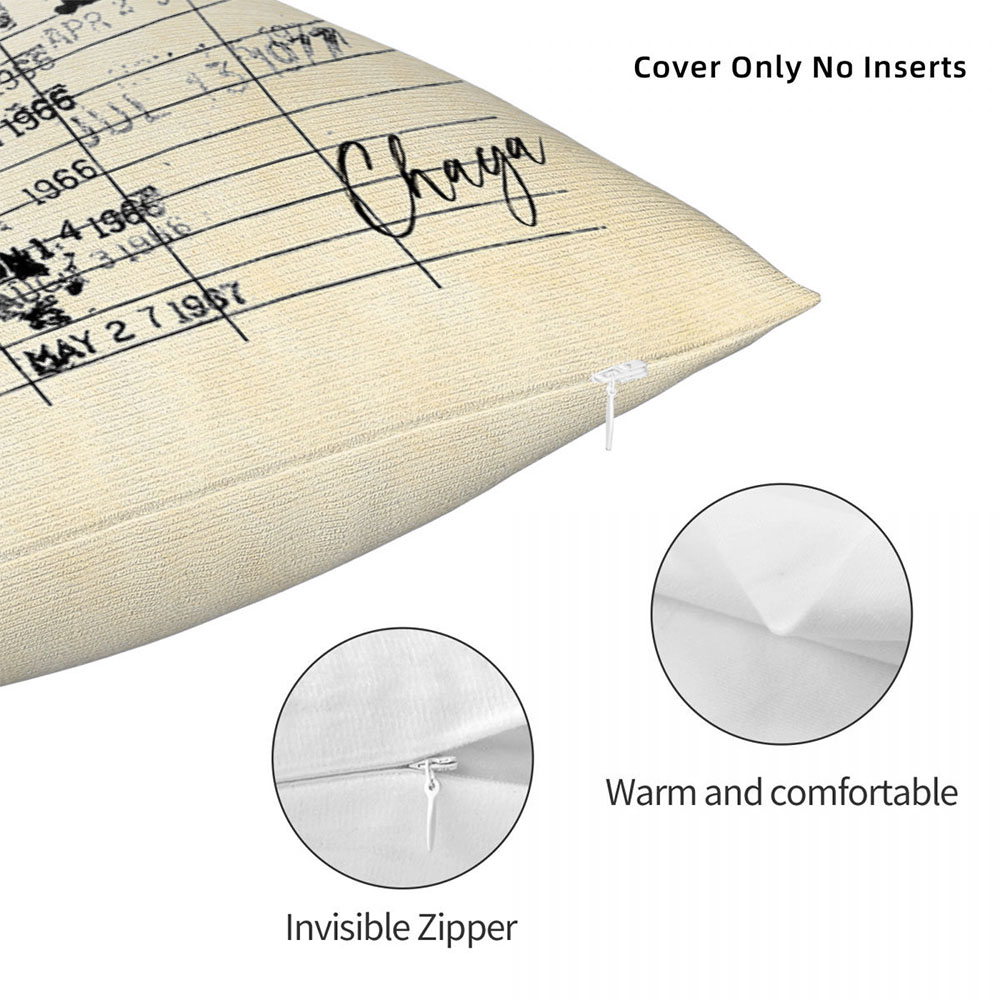 Personalized Retro Library Date Due Card Cushion Throw Pillow Cover ...