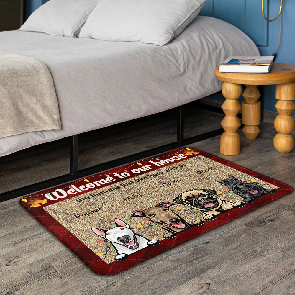 Personalized Door Mat with The Humans Just Live Here With Us |Callie ...