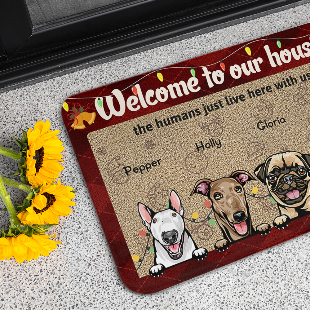 Personalized Door Mat with The Humans Just Live Here With Us |Callie ...