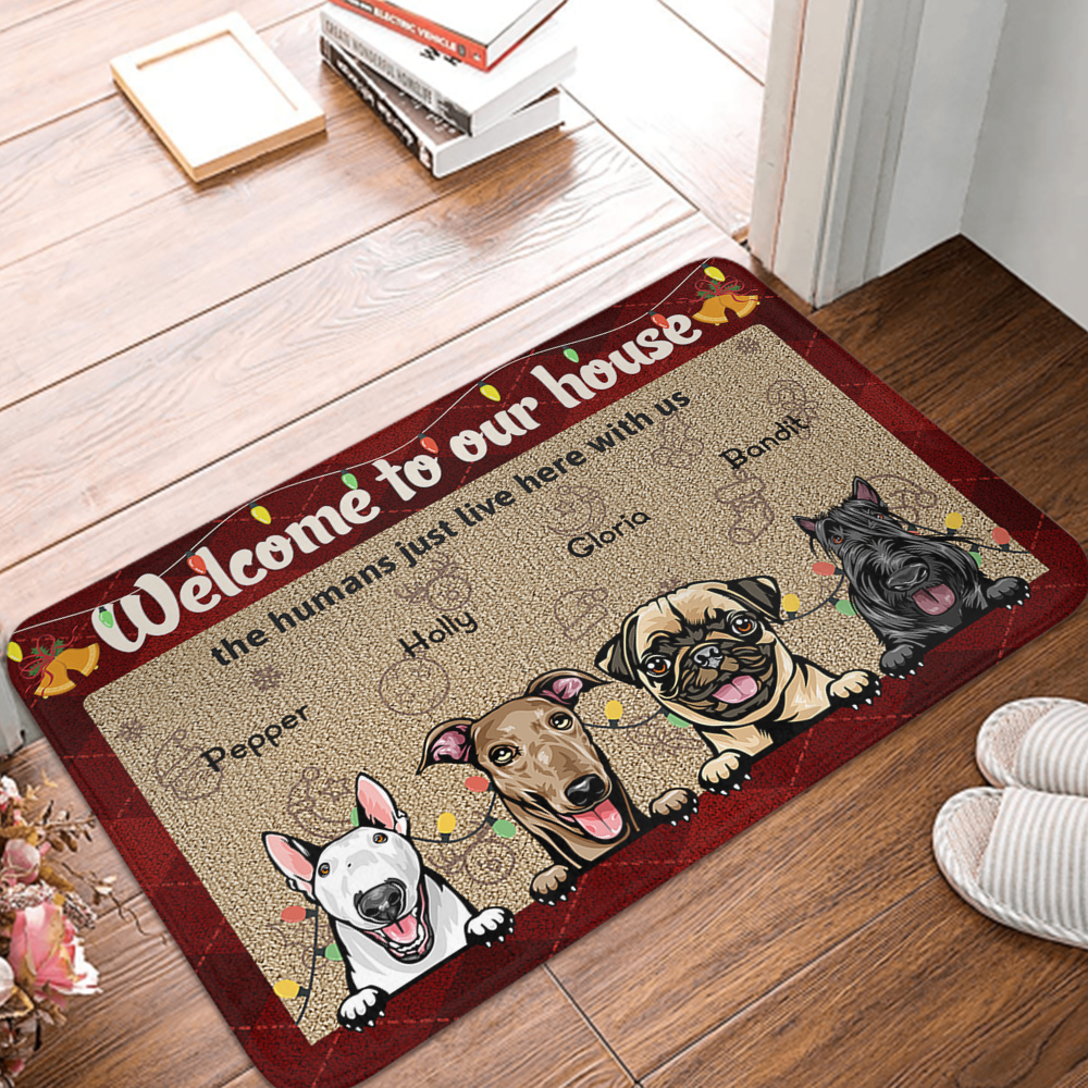 Personalized Door Mat with The Humans Just Live Here With Us |Callie ...
