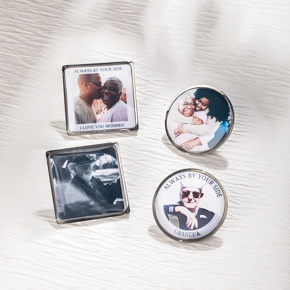 Personalized Always By Your Side Lapel Pin with Text and Photo Memorial ...