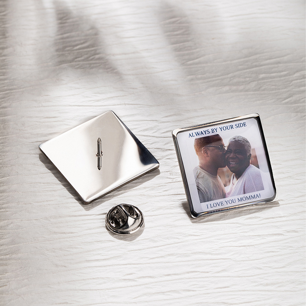 Personalized Always By Your Side Lapel Pin with Text and Photo Memorial ...