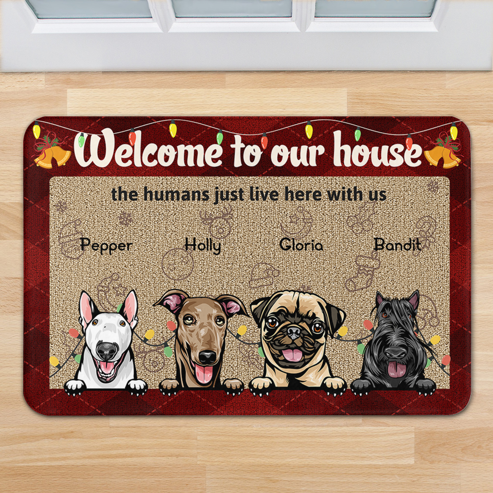 Personalized Door Mat with The Humans Just Live Here With Us |Callie ...
