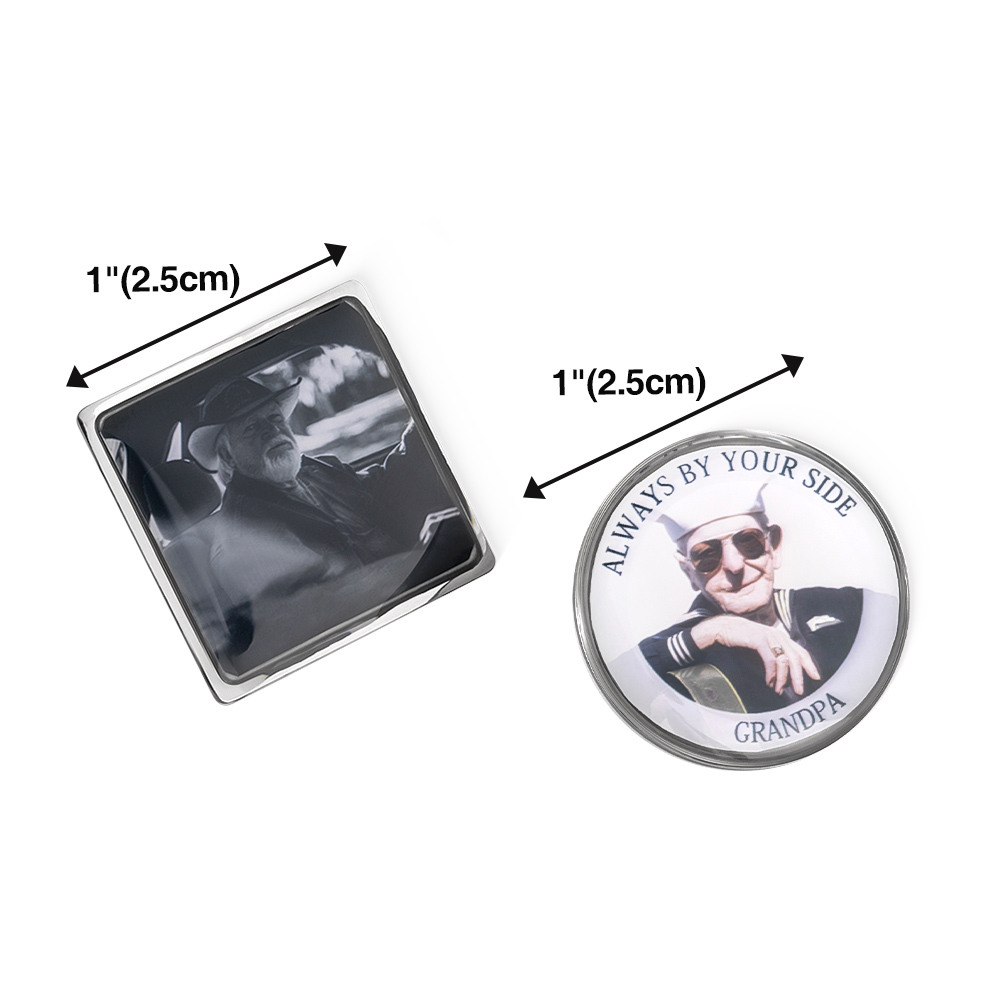 Personalized Always By Your Side Lapel Pin with Text and Photo Memorial ...