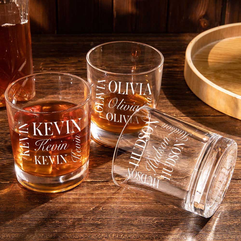 Personalized Name Whiskey Glasses 10oz Cocktail Bourbon Rocks Drinking ...