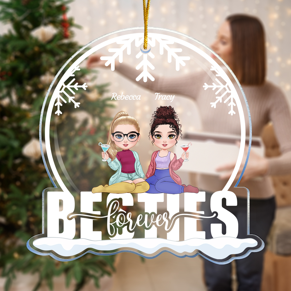 Personalised Christmas Snowflake Besties Acrylic Ornament Christmas ...