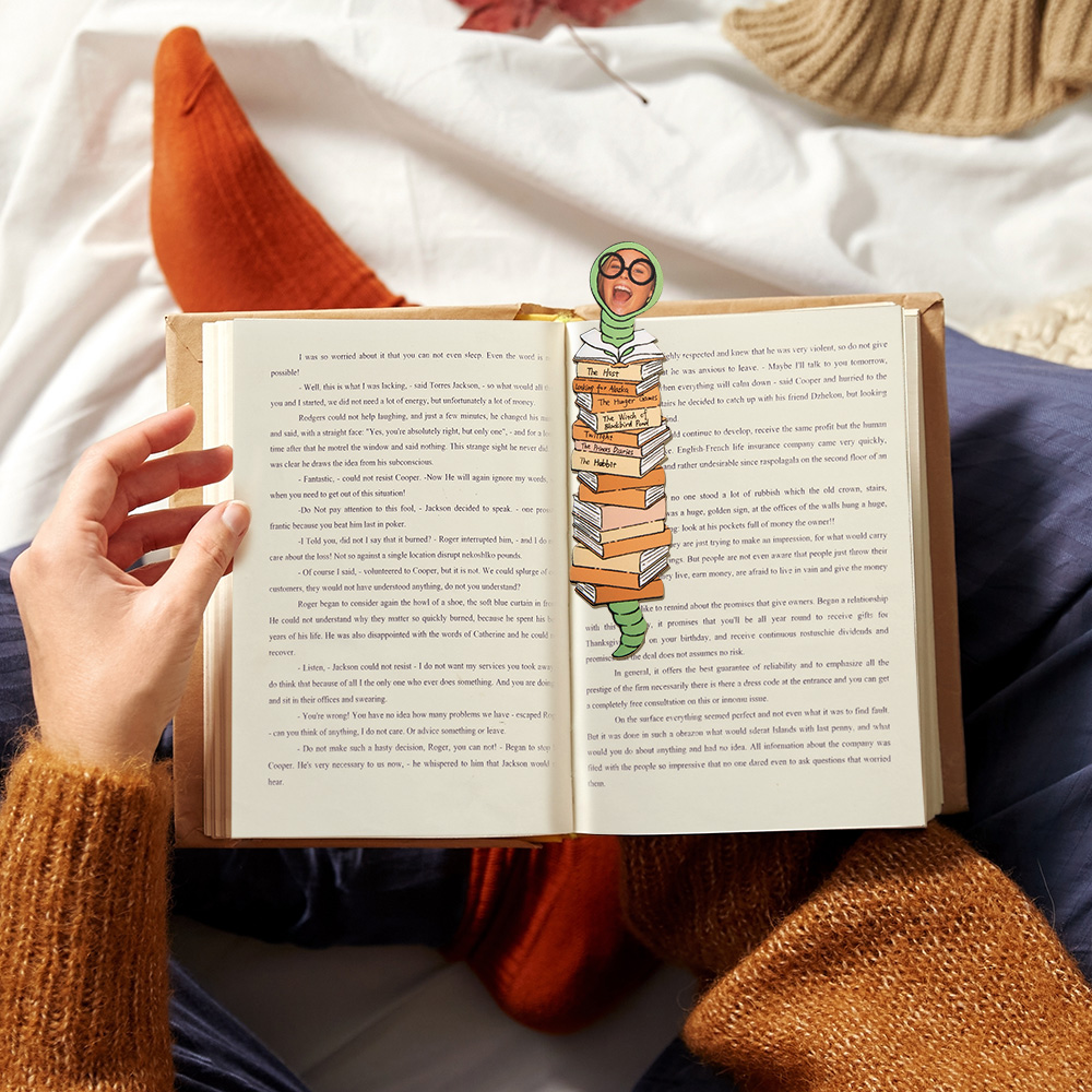 Personalized Cute Bookworm Bookmark Set of 5 Reading Accessory with ...