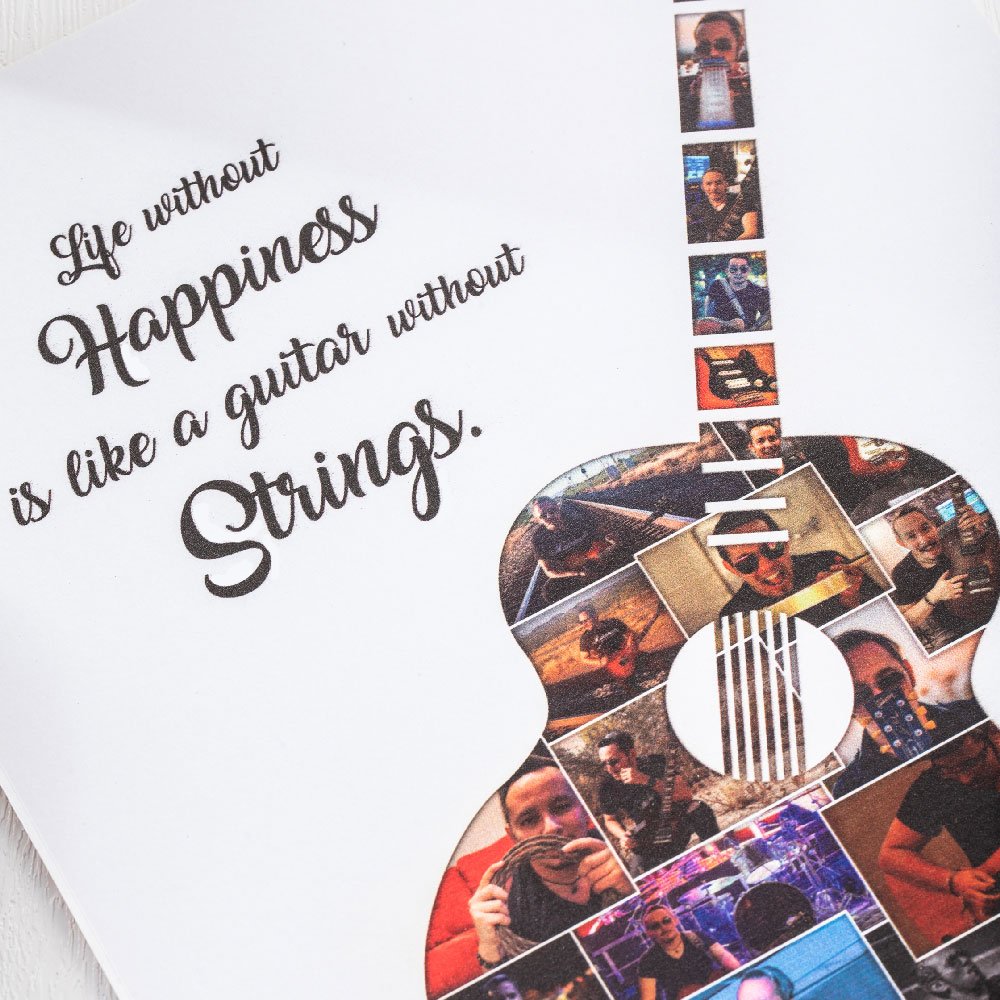 Personalized Photo Collage Guitar Frame Gifts for Guitar Players - CALLIE
