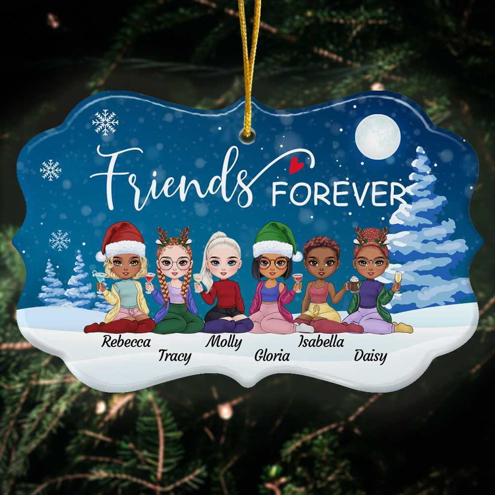 Personalized Friends Forever Irregular Shape Ceramic Ornament Christmas ...