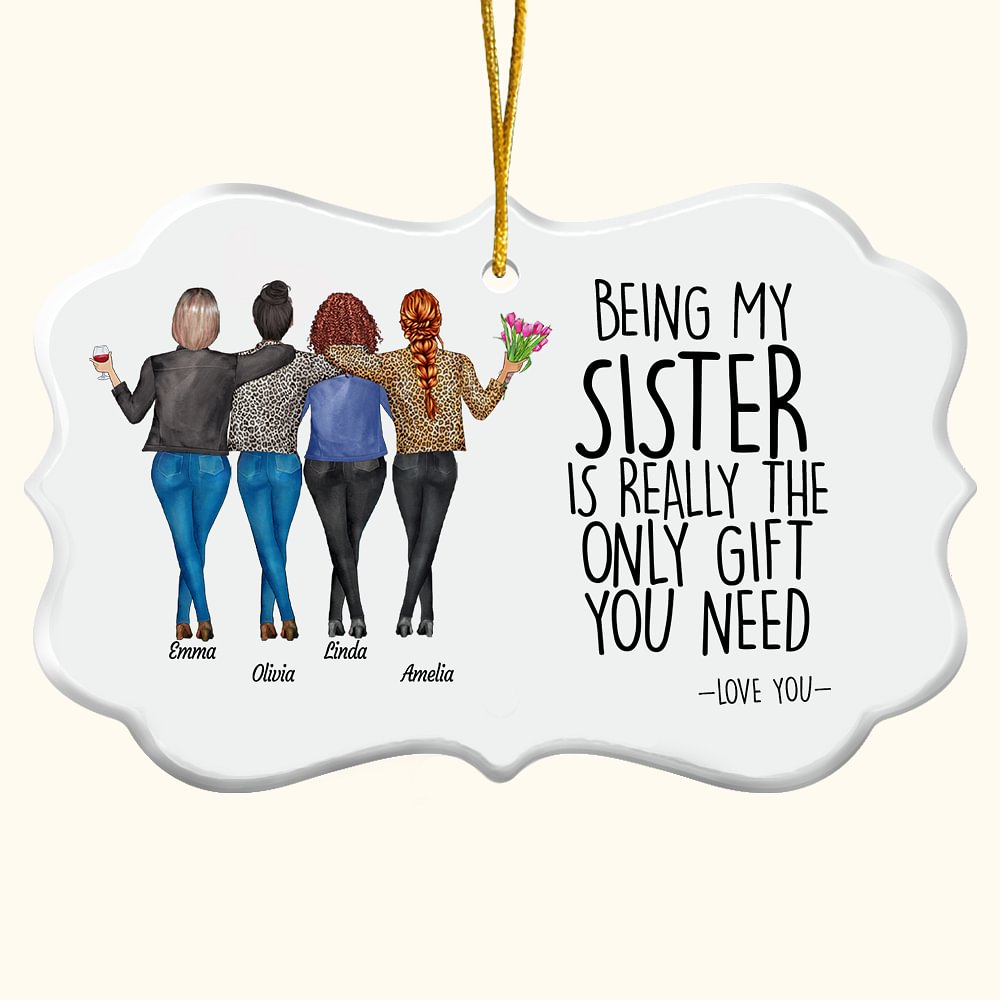 Personalisierte Being My Sister Is Really The Only Gift You Need Unregelmäßige Form Keramik ...