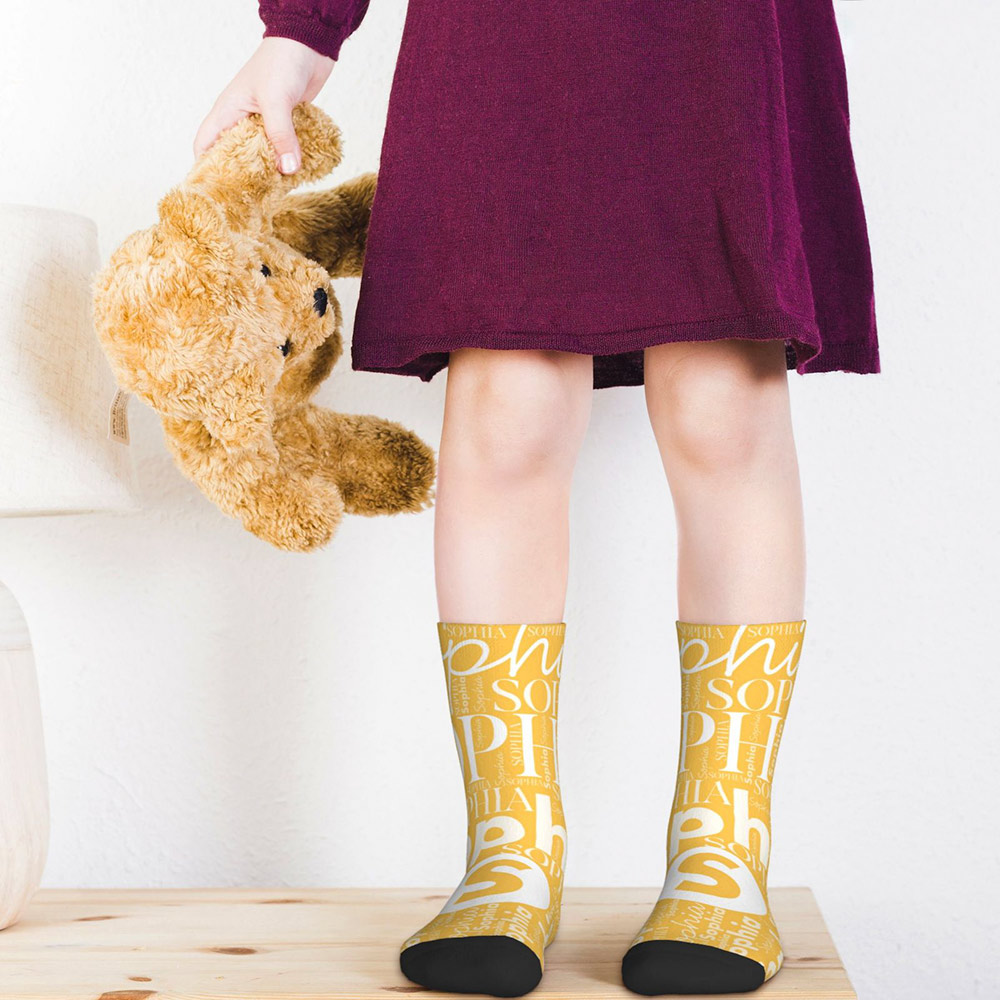 Personalized Colorful Children Socks Crew Socks Soft Comfort Socks with ...