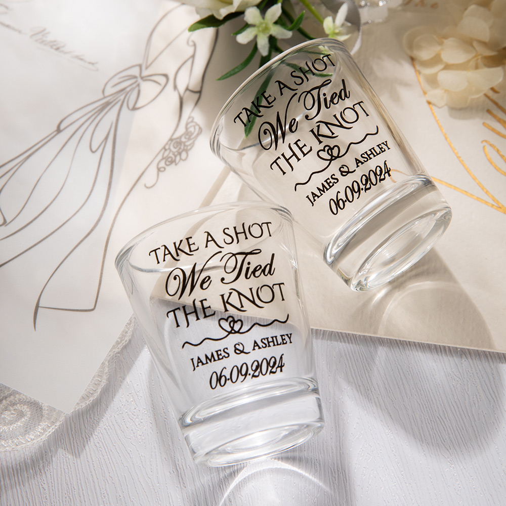 Personalized Take A Shot We Tied the Knot Shot Glasses with Name Set of ...