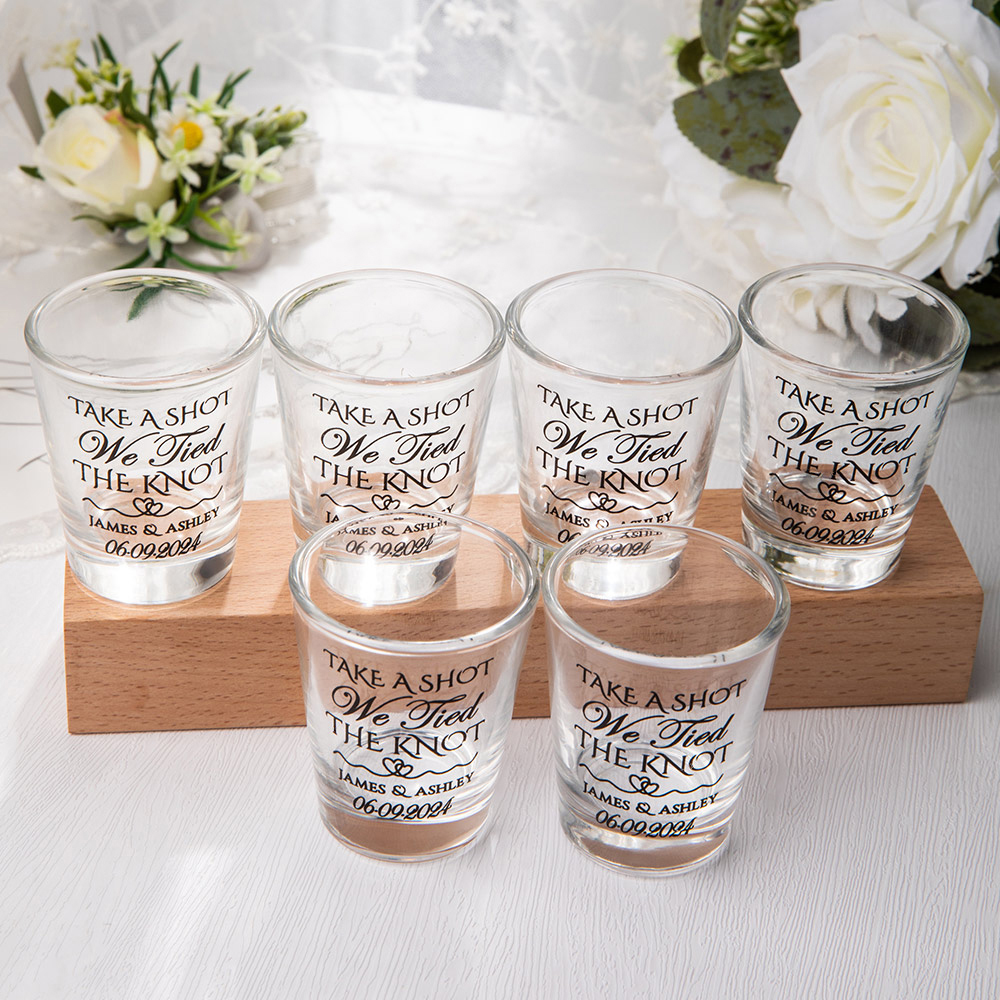 Personalized Take A Shot We Tied the Knot Shot Glasses with Name Set of ...