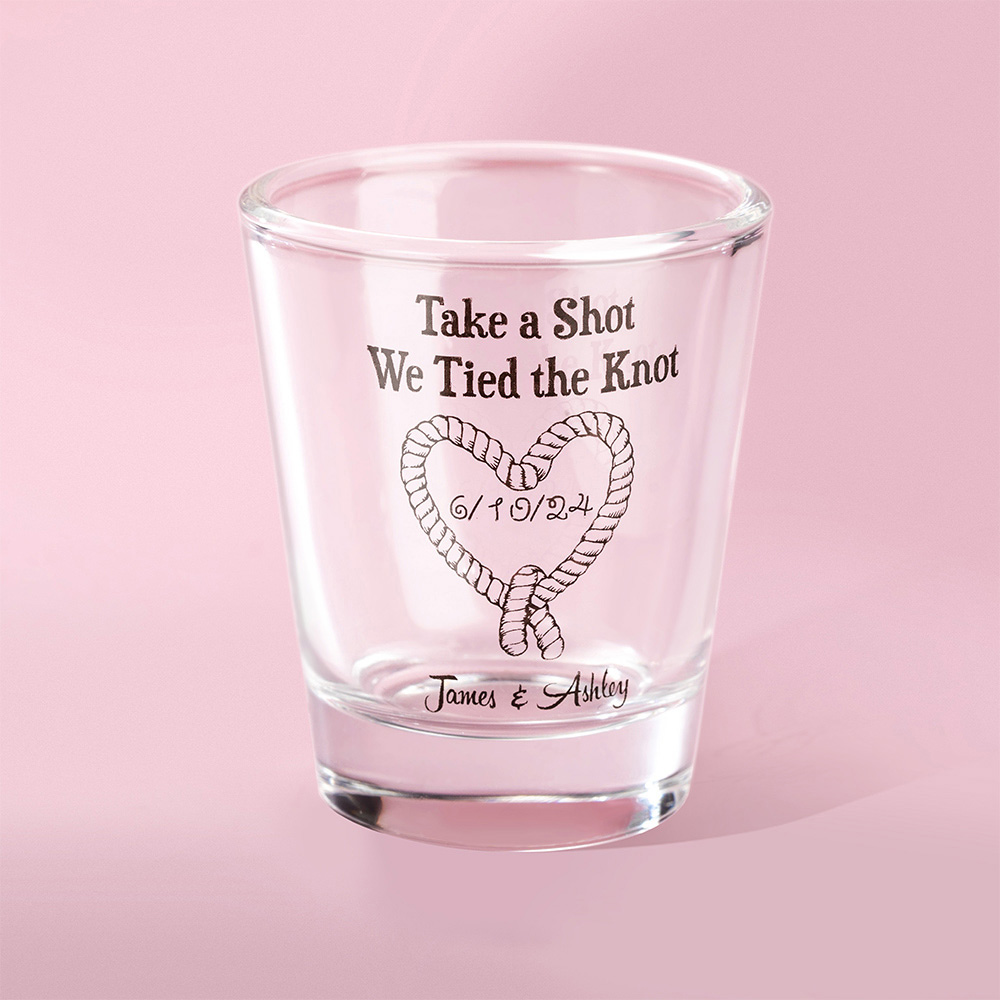 Personalised Take A Shot We Tied the Knot Shot Glasses with Date And ...