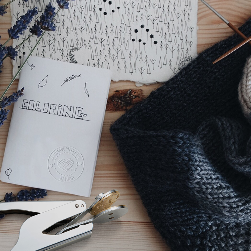 Personalized Knitting Book Embosser Stamp with Name - CALLIE