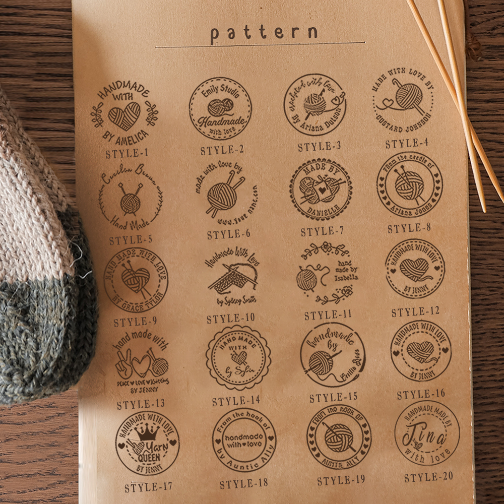 Personalized Knitting Book Embosser Stamp with Name - CALLIE