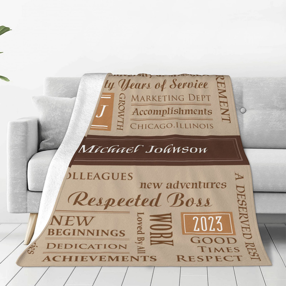 Personalized Best Achievement Super Soft Retirement Blanket Happy ...
