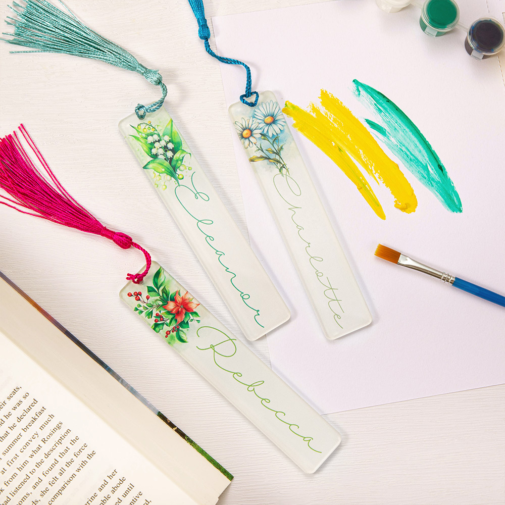 Personalized Watercolor Birth Flower Bookmark with Tassel and Name ...