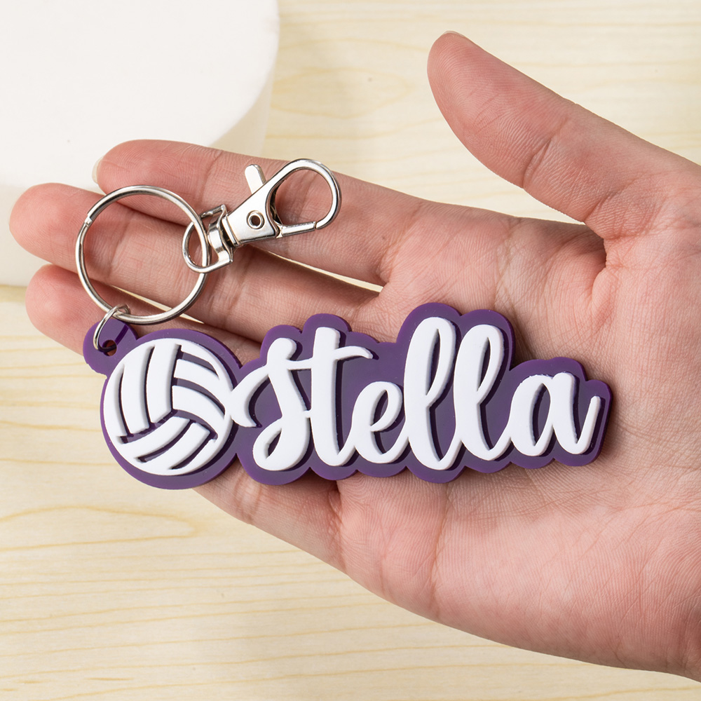 Personalized Volleyball Bag Pack Tag 3D Name Keychain Accessory Back to ...