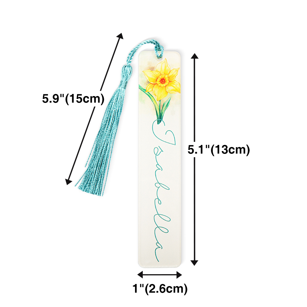 Personalized Watercolor Birth Flower Bookmark with Tassel and Name ...