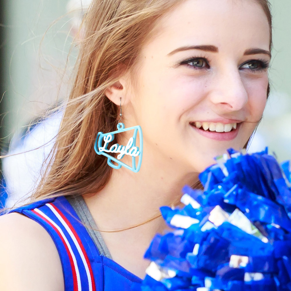 Personalized 3D Printed Earrings Cheerleader Megaphone Earrings with ...
