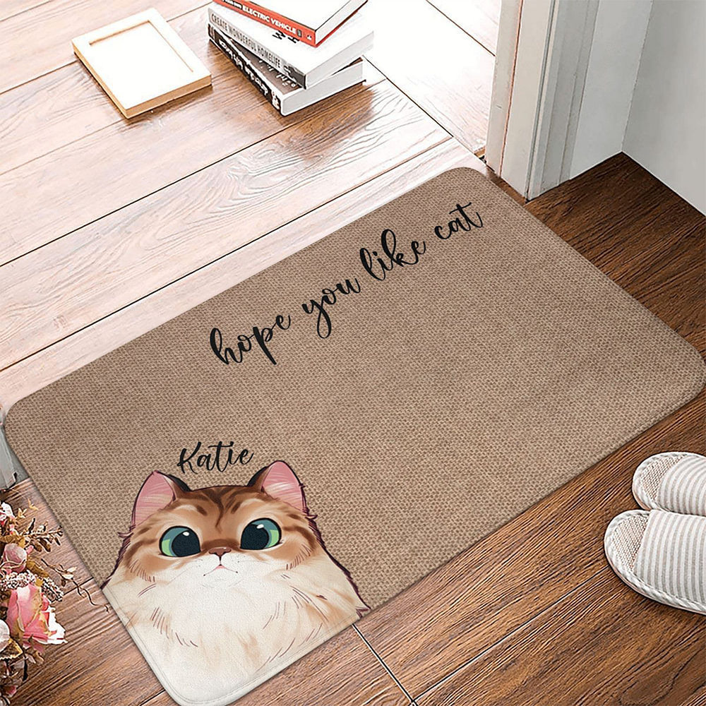 Personalized Hope You Like Cats Doormat Cute Cat Mat Pet Theme Home ...